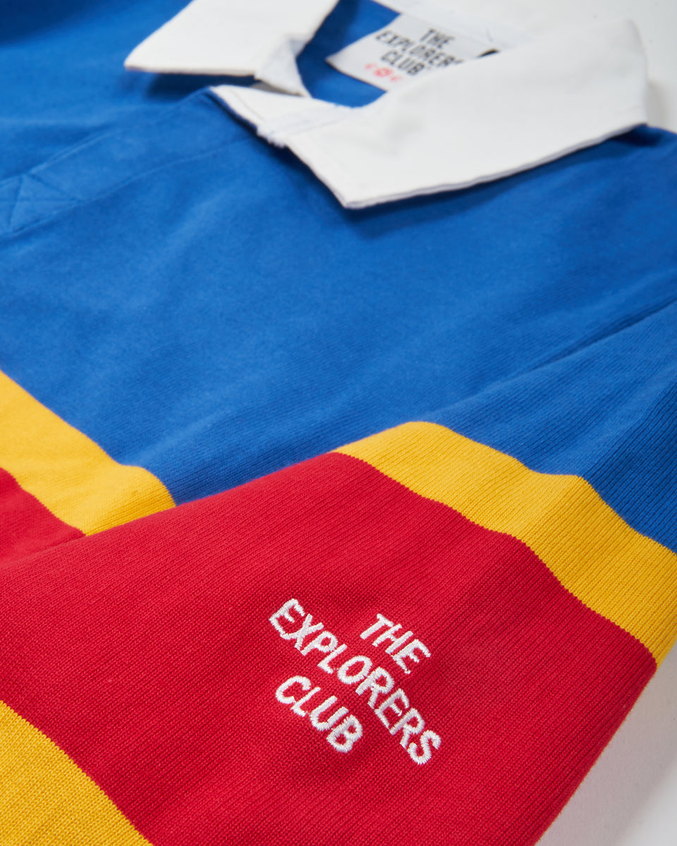 Club Rugby Shirt in Striped Royal Blue – The Explorers Club Outfitters