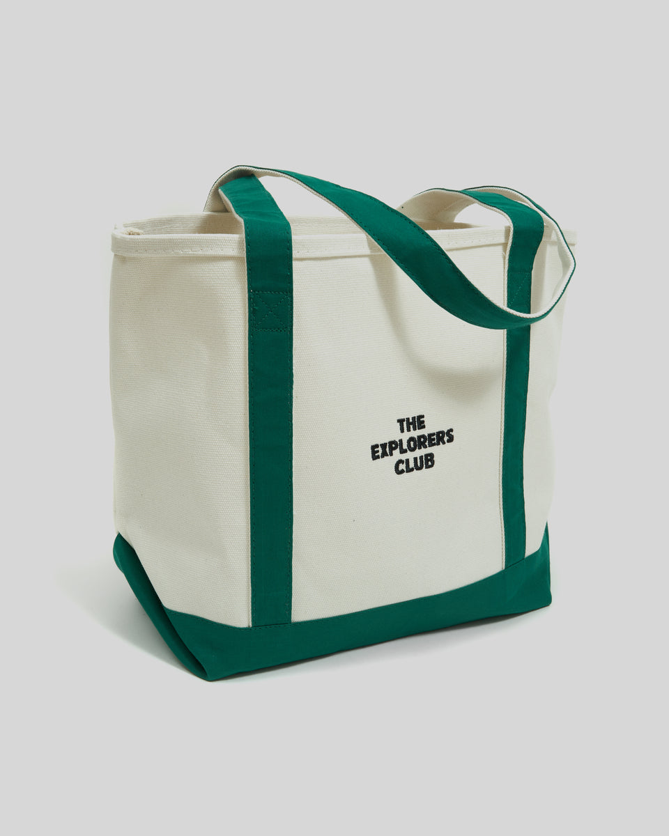 Canvas Tote Bag in Natural & Green – The Explorers Club Outfitters