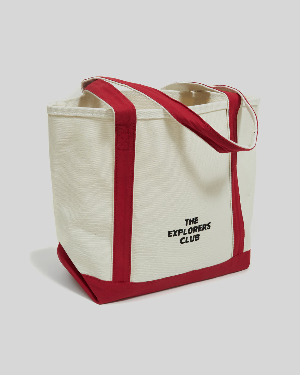 Canvas Tote Bag in Natural & Red – The Explorers Club Outfitters